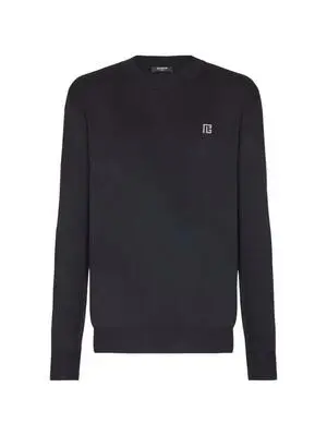 Balmain Fine Silk And Cotton Jumper - Black