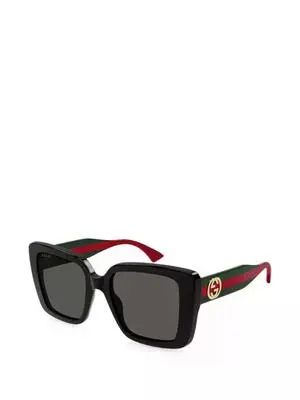 Gucci Web-stripe Square-frame Sunglasses