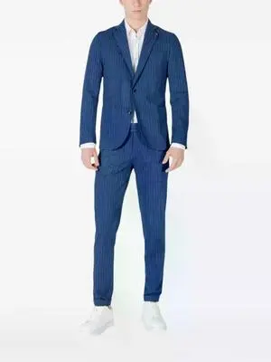 MULISH Pinstripe-pattern Suit - Blue