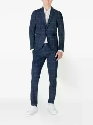 MULISH Check-pattern Suit - Blue