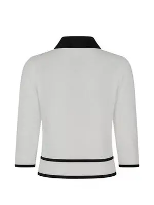 MORGAN Contrast-trim Button-up Cardigan