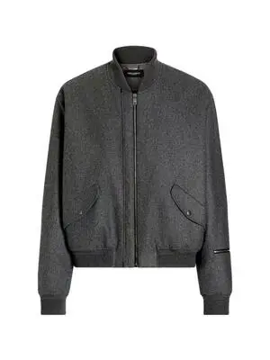 Dolce & Gabbana Padded Wool Flannel Bomber Jacket - Grey