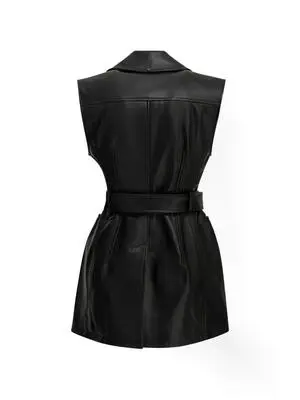 Max Mara Favella Belted Leather Jacket