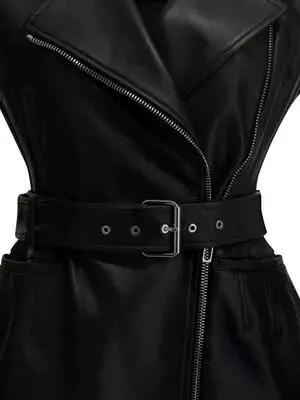 Max Mara Favella Belted Leather Jacket