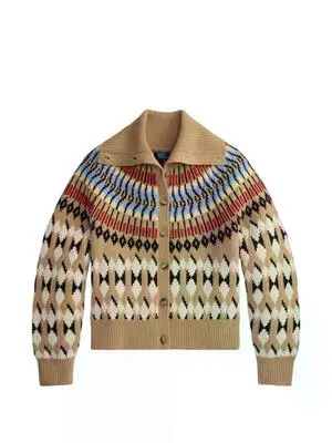 Polo Ralph Lauren Geo-motif Wool-cashmere Cardigan - Neutrals