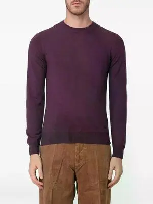 BROOKSFIELD Crew-neck Wool Sweater - Purple