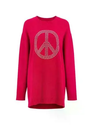 Moschino Crystal-embellished Peace-sign Dress - Pink