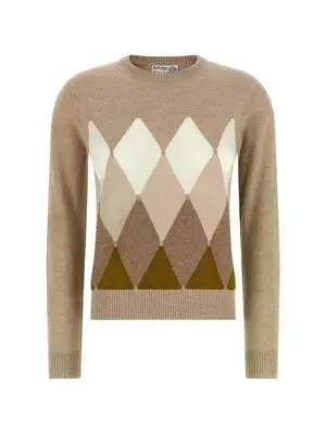 BALLANTYNE Argyle-intarsia Cashmere Sweater - Neutrals