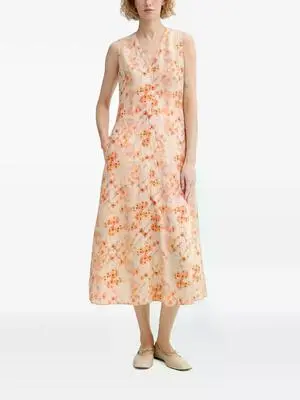 Marc O'polo Floral-print V-neck Dress - Neutrals
