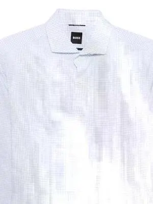 BOSS Check-pattern Spread-collar Shirt