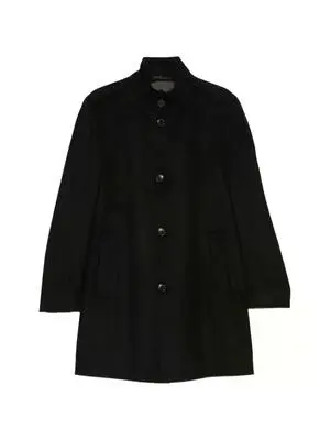 BOSS High-neck Button-up Coat - Black