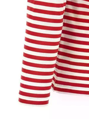 Play Comme Des Garcon Striped Logo-patch T-shirt