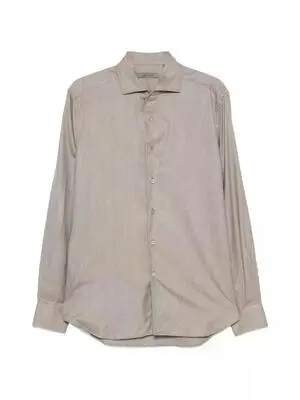 Corneliani Herringbone-pattern Long-sleeve Shirt - Neutrals