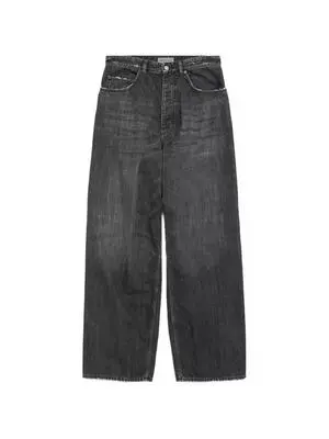 Balenciaga Distressed Wide-leg Jeans - Grey