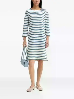 Marc O'polo Horizontal-stripe Three-quarter-sleeve Dress