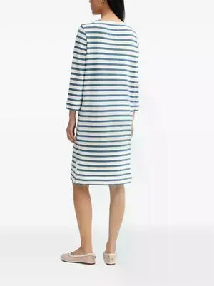 Marc O'polo Horizontal-stripe Three-quarter-sleeve Dress