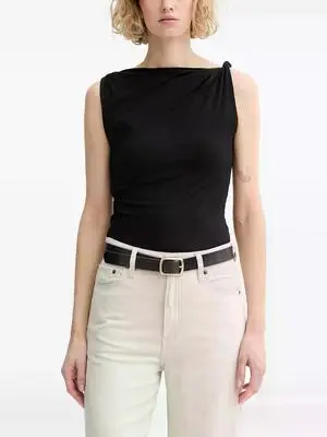 Marc O'polo Draped-shoulder Sleeveless Top - Black