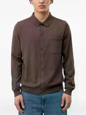 Hugo Button-up Chest-pocket Cardigan - Brown