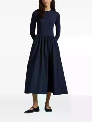 Polo Ralph Lauren Long-sleeve A-line Midi Dress - Blue