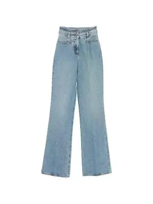 N°21 Double-waistband Straight-leg Jeans - Blue