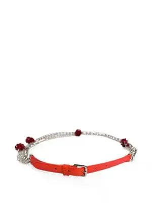 Dolce & Gabbana Floral-detail Chain-link Belt - Silver