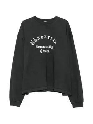 WILLY CHAVARRIA Community Center Buffalo Faded Long-sleeve T-shirt - Black