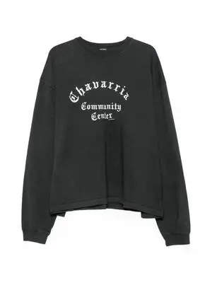 WILLY CHAVARRIA Logo-print Long-sleeve T-shirt - Black