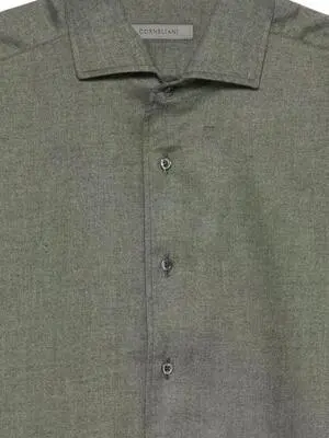 Corneliani Herringbone-weave Long-sleeve Shirt - Green