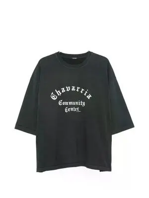WILLY CHAVARRIA Community Center Buffalo Graphic-print Drop-shoulder T-shirt - Black