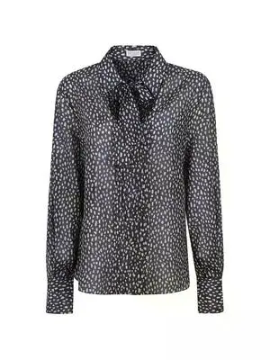 Brunello Cucinelli Polka-dot Pussy-bow Shirt