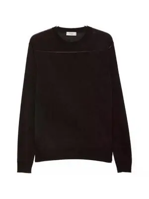 FERRANTE Crew-neck Long-sleeve Sweater - Brown