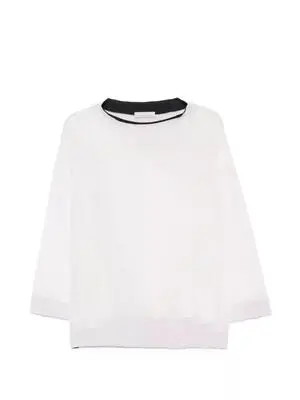 Liviana Conti Side-slit Sweater - White