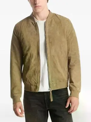 ALLSAINTS Morten Suede Bomber Jacket - Neutrals