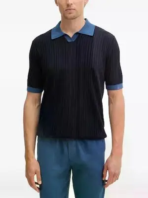 BENETTON Ribbed-knit Polo-collar T-shirt
