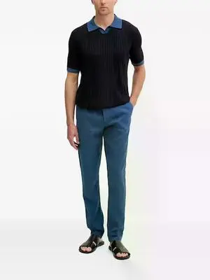 BENETTON Ribbed-knit Polo-collar T-shirt