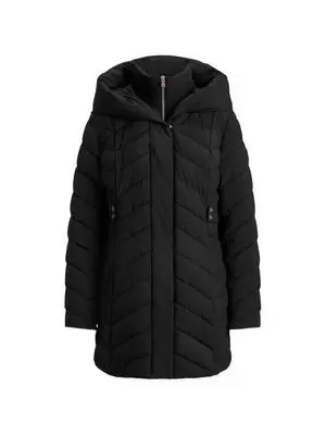 Ralph Lauren Chevron-quilted Hooded Coat Black