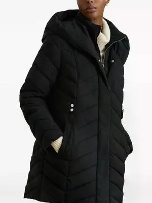 Ralph Lauren Chevron-quilted Hooded Coat - Black