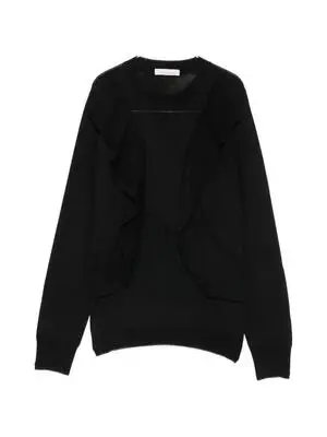 Liviana Conti Ruffled Sweater - Black