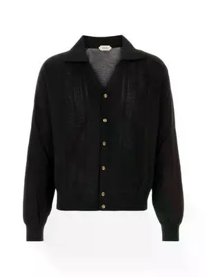 Versace Greca-pattern Knit Cardigan - Black