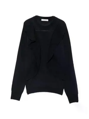 Liviana Conti Ruffled Long-sleeve Sweater - Blue