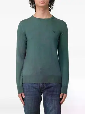 BROOKSFIELD Logo-embroidered Wool Sweater - Green