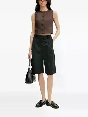 BENETTON Button-up Cropped Top - Brown