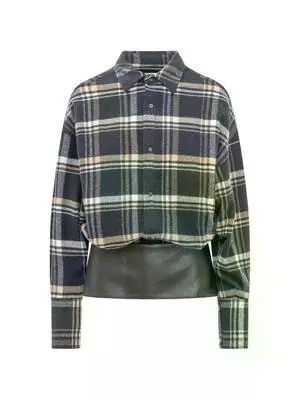 DARKPARK Barbara Checked Leather-panel Shirt - Blue