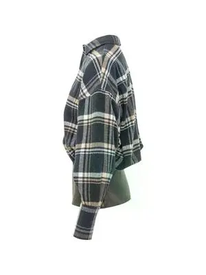 DARKPARK Barbara Checked Leather-panel Shirt