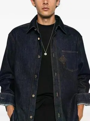 Casablanca Logo-embroidered Denim Shirt