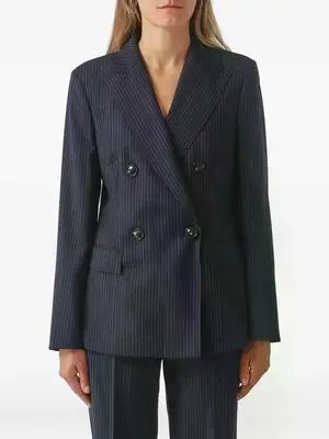 Max Mara Pinstripe Double-breasted Blazer - Blue