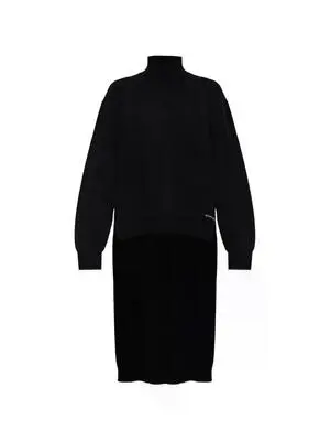 Alexander Wang Asymmetric-cut Logo-patch Sweater - Black