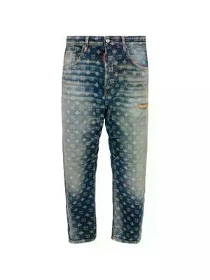 Dsquared2 Monogram Dirty-wash Kawaii Jeans - Blue
