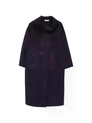 Liviana Conti Oversized-collar Double-breasted Coat - Blue