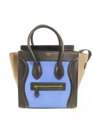 Celine Micro Luggage Leather Tote Bag - Black